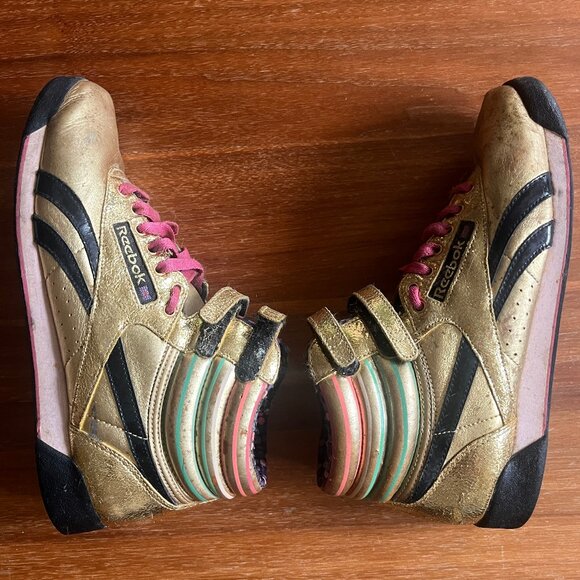 Reebok | Shoes | Reebok Metallic Retro Hi High Top Freestyle Rare ...